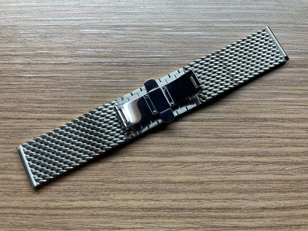 Hermann Staib polished stainless steel mesh watch bracelet, Luxury ...
