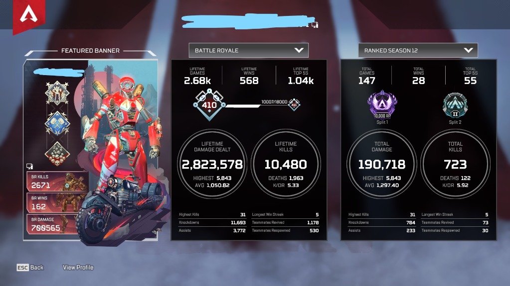 High Tier S12 Apex Legends Master Account (6 x 4k 20 bombs + Special ...