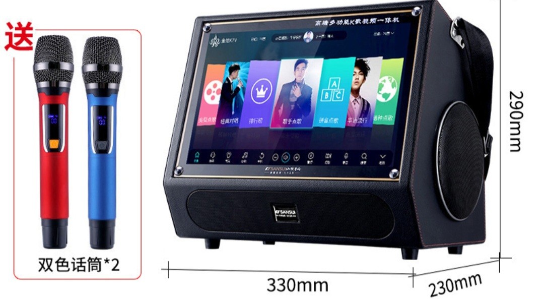 Home ktv karaoke singing set with own screen, free 2 mic, portable ...