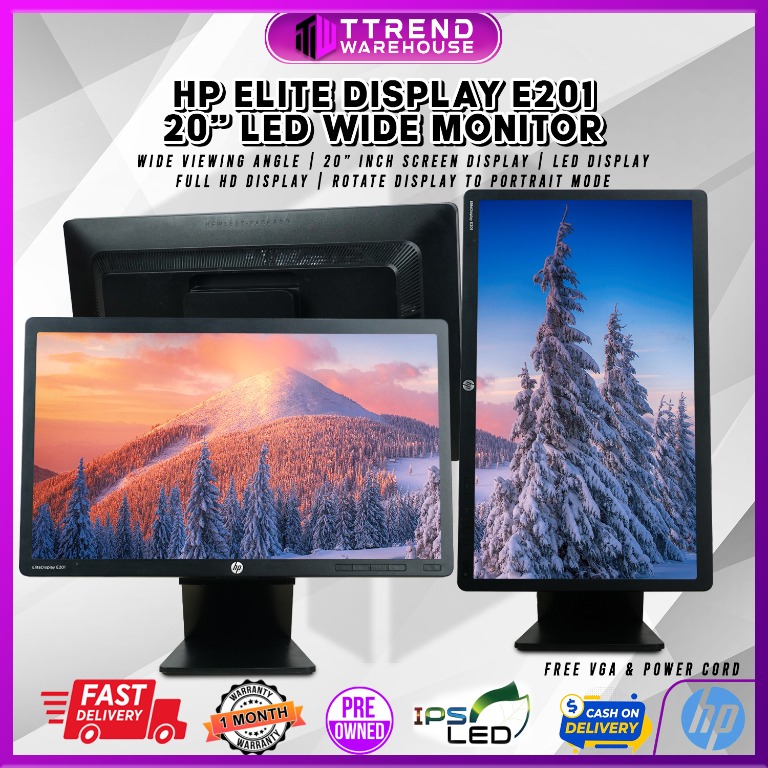 HP Elite Display E201 20 inch LED Backlit Wide Monitor, Computers ...