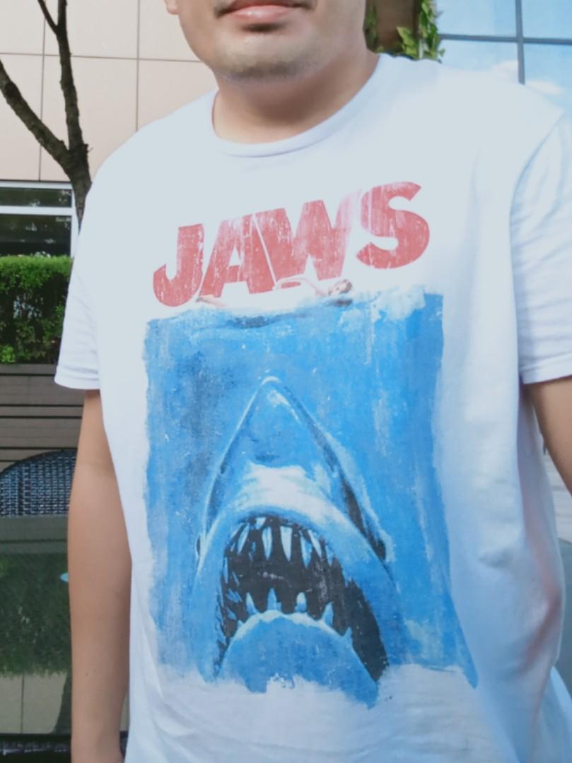 Movie tee JAWS shirt 1975 retro logo film released with series JAWS 2 ...