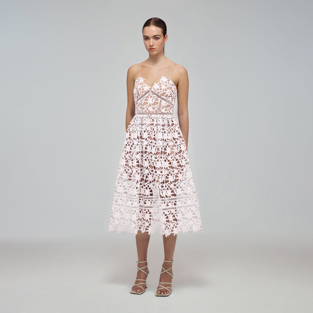 Mr Self Portrait Azalea Dress in White, Women's Fashion, Dresses & Sets ...