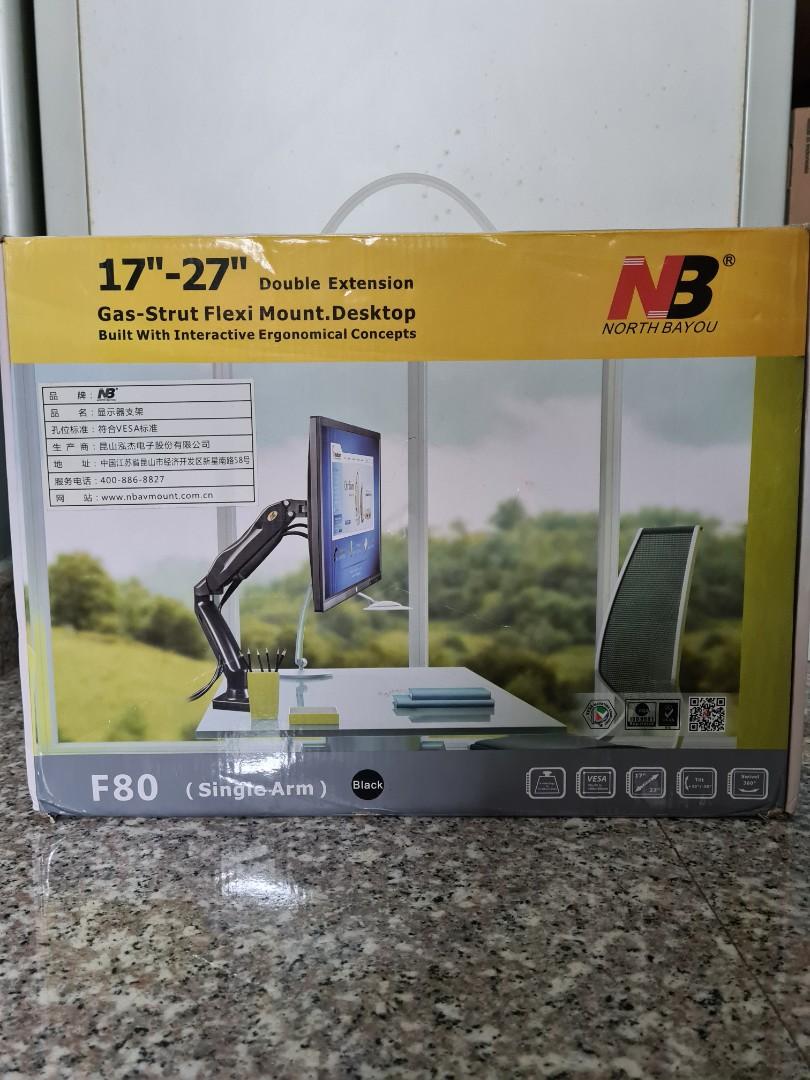Monitor arm: North Bayou (NB) F80 Single-arm Gas-strut Flexi Mount ...