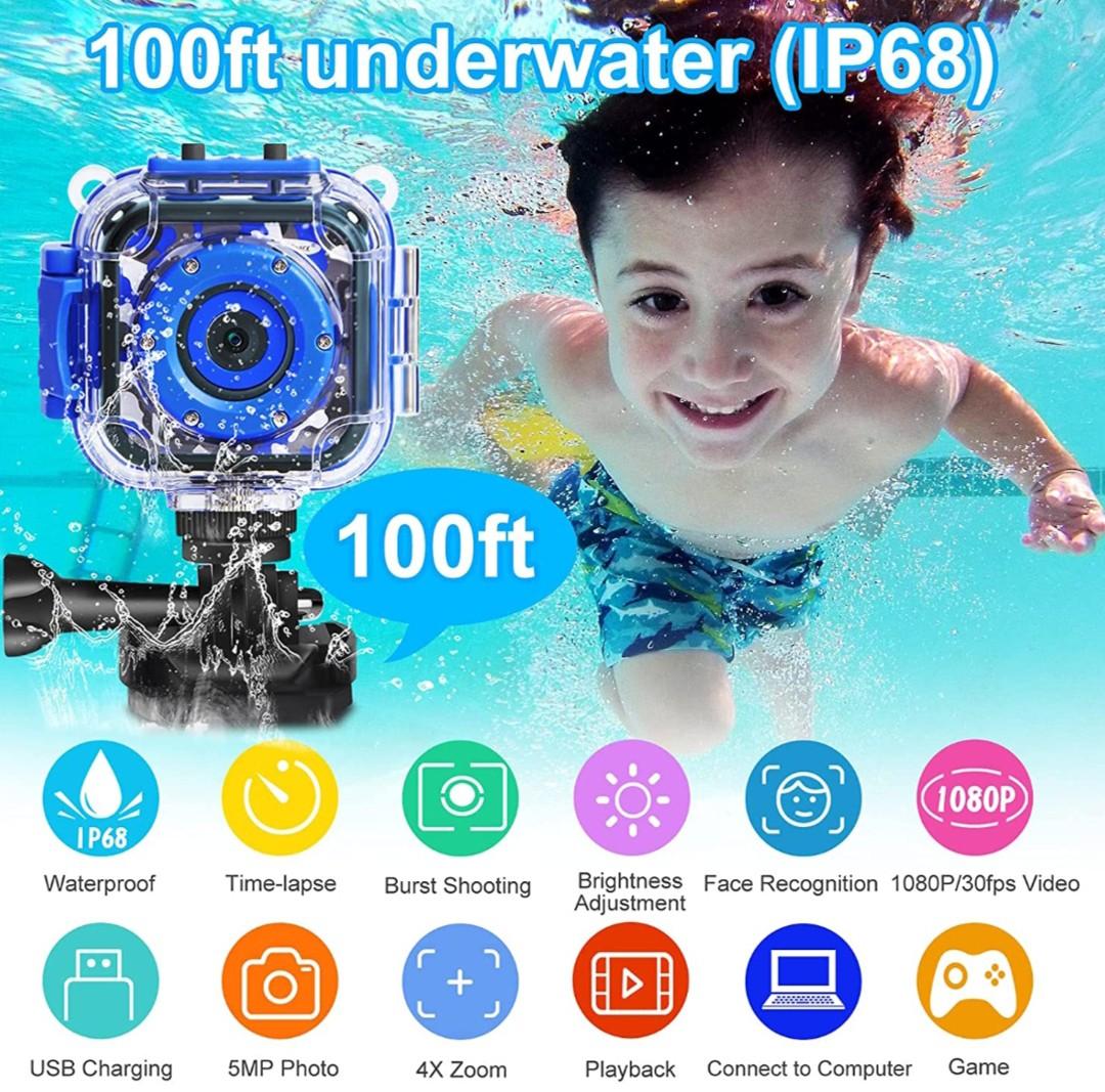PROGRACE Kids waterproof underwater digital sport action Camera, Photography, Cameras on Carousell