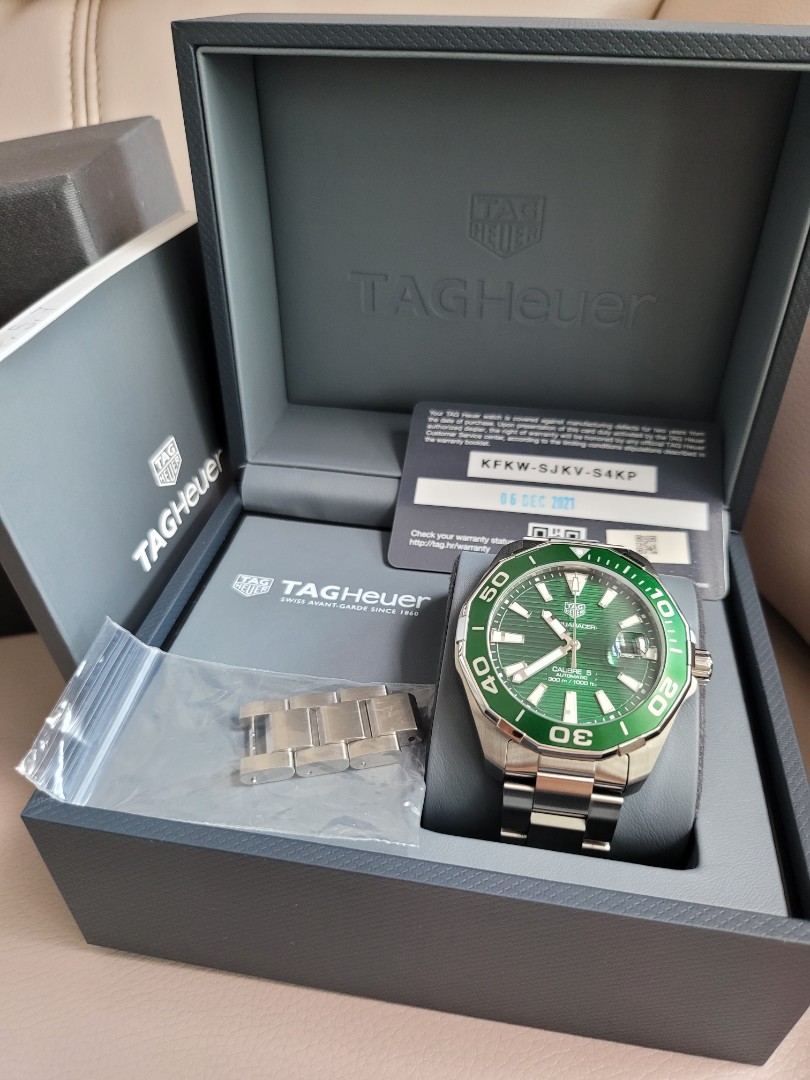 Rare Tag Heuer Aquaracer Green Hulk Diver Watch, Luxury, Watches on ...