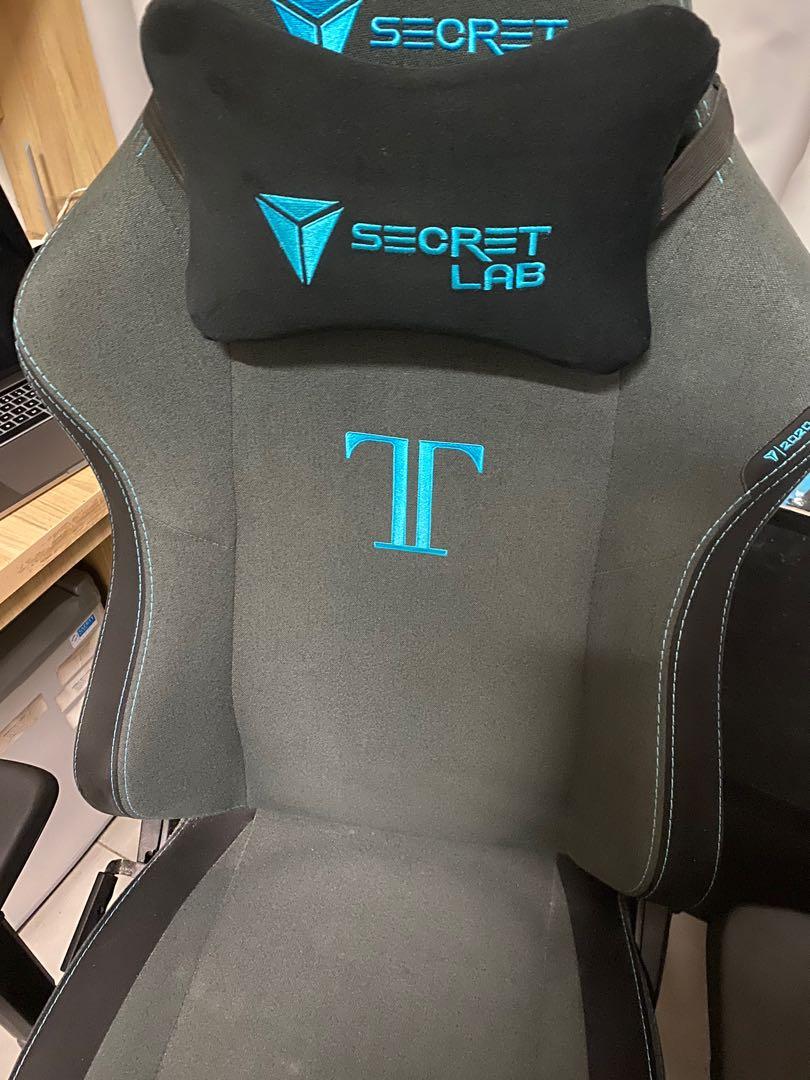 Secret Lab Titan Softweave Charcoal blue, Furniture & Home Living ...