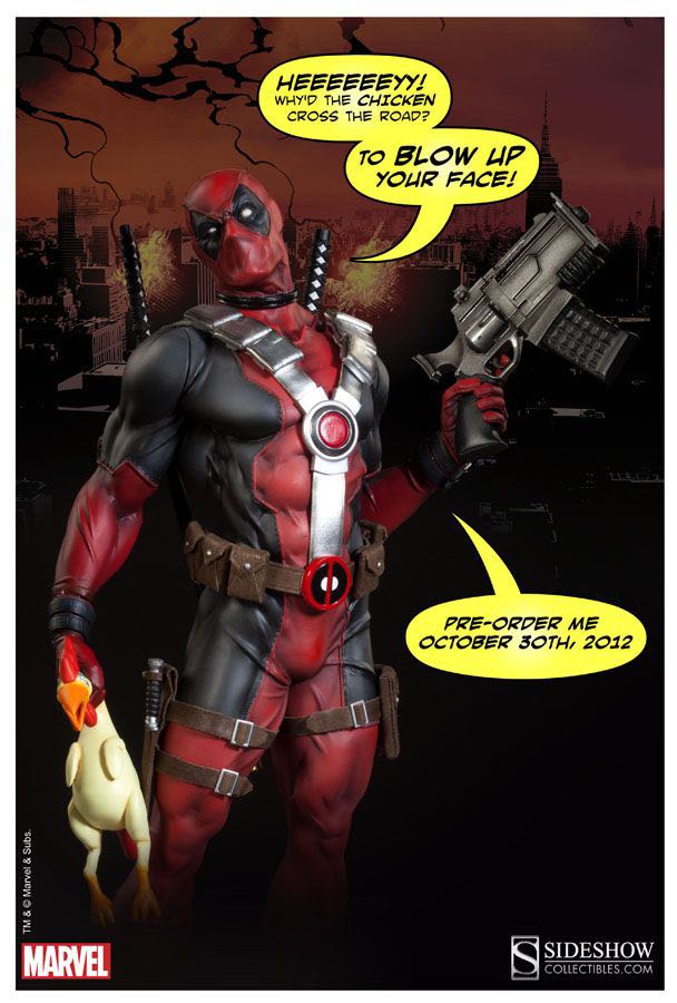 Sideshow deadpool exclusive chicken premium format PF statue, Hobbies ...