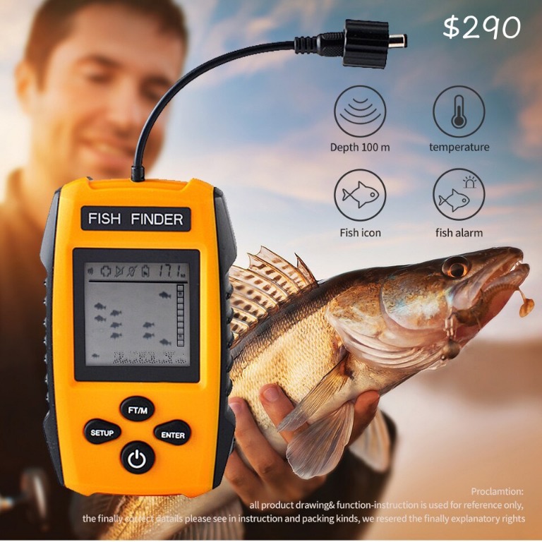 sonar fish finder sensor 100m alarm echo sounder carp fishing tackle 釣魚 ...