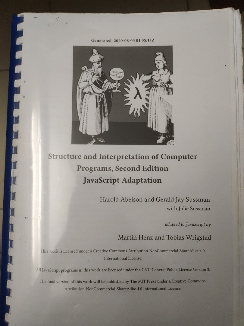 Structure Of Interpretation Of Computer Programs Sicp Cs1101s Textbook