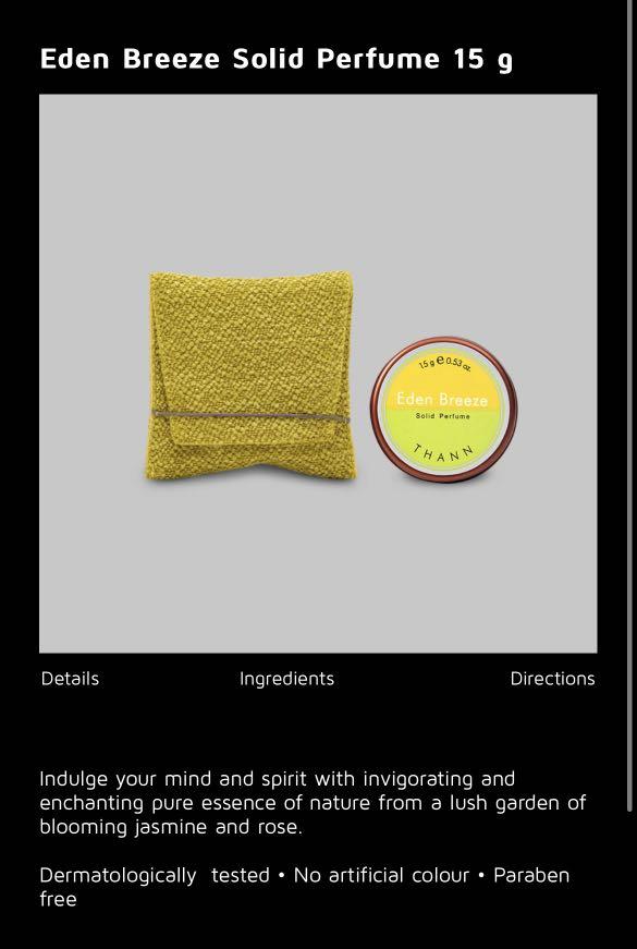 THANN solid perfume, Beauty & Personal Care, Fragrance & Deodorants on ...