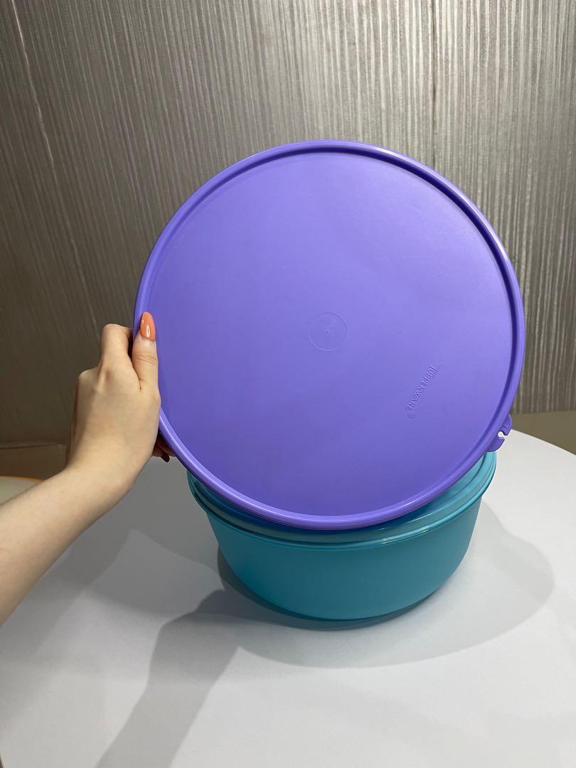 Tupperware Ungu Biru Bulat Tinggi, Kitchen & Appliances di Carousell