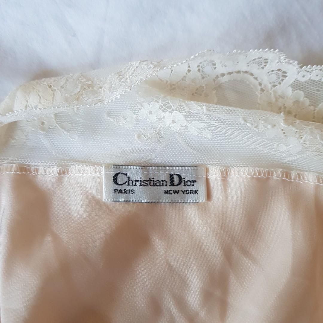 Vintage Christian Dior Peach Lace Teddy Romper Lingerie Nightie ...