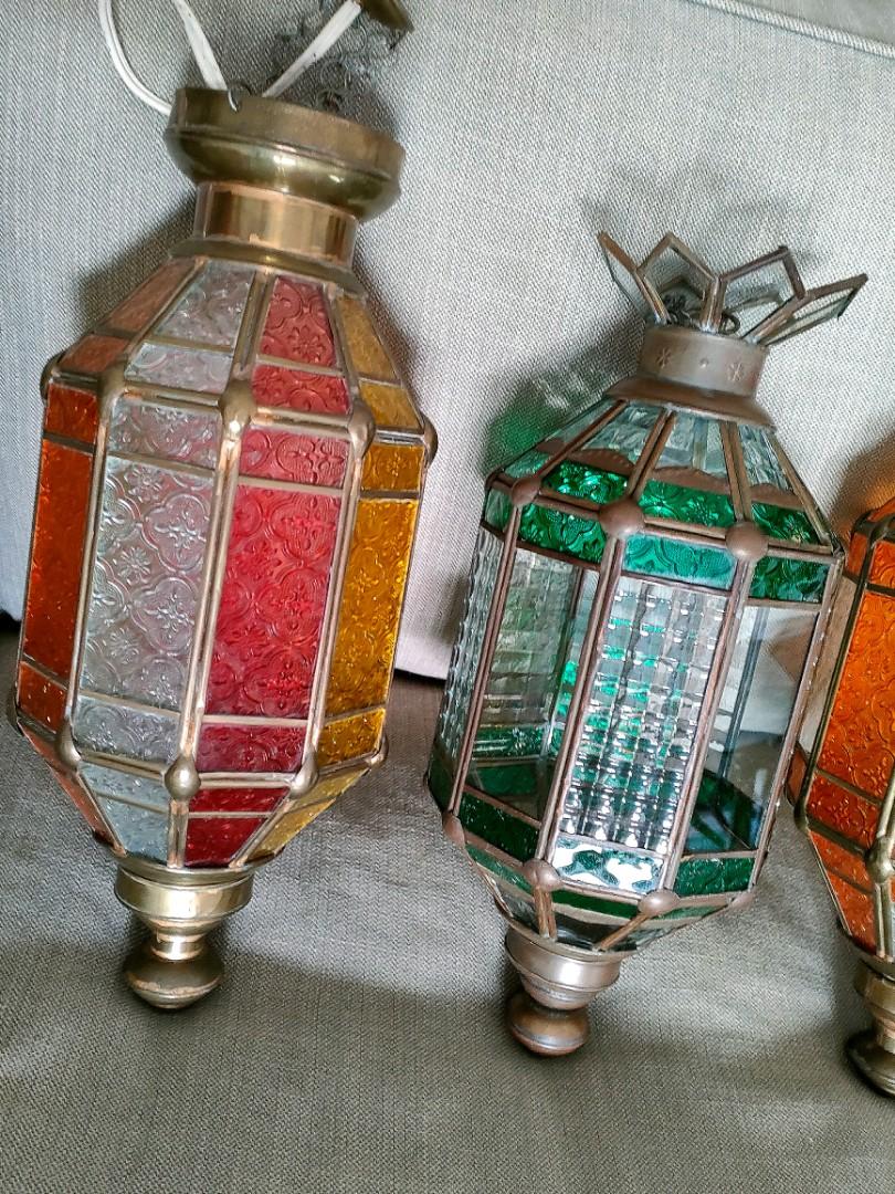 Vintage peranakan stained glass brass, Furniture & Home Living ...