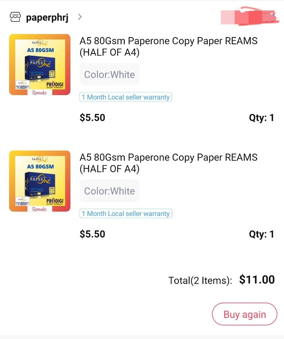 A5 paper one 80g 500 sheets bundle, Computers & Tech, Parts ...