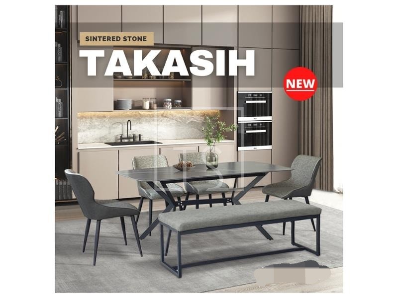 Beautiful bench sintered stone dining table, Furniture & Home Living ...