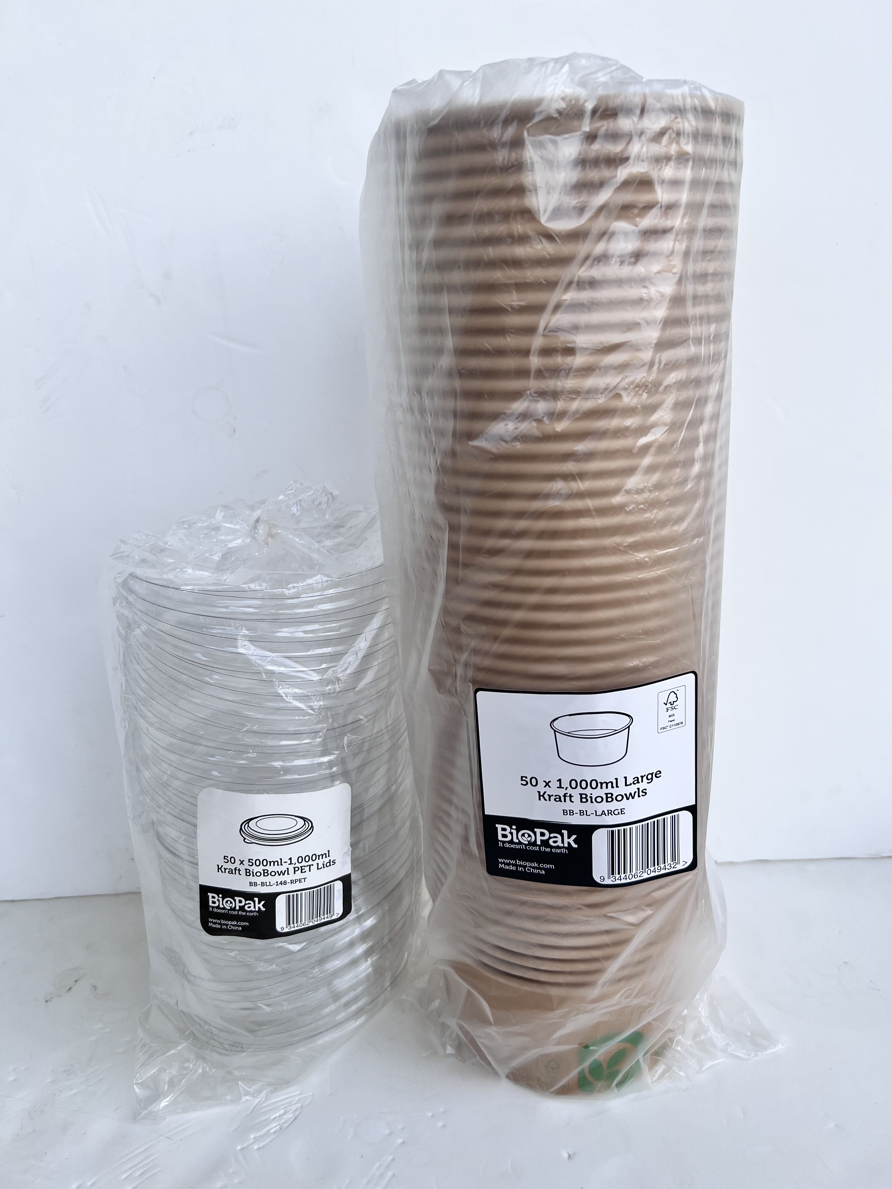 BIOPAK KRAFT BioBowl + Lid , Everything Else on Carousell