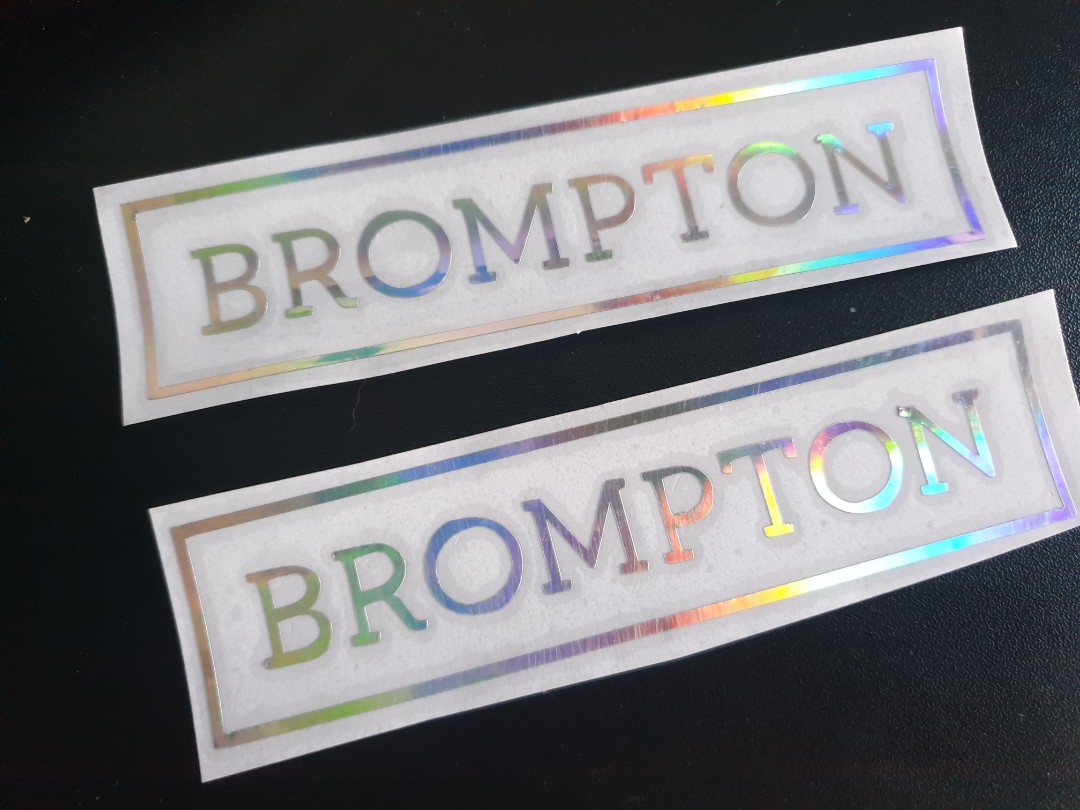 Brompton logo decal stickers (pair), Sports Equipment, Bicycles & Parts ...