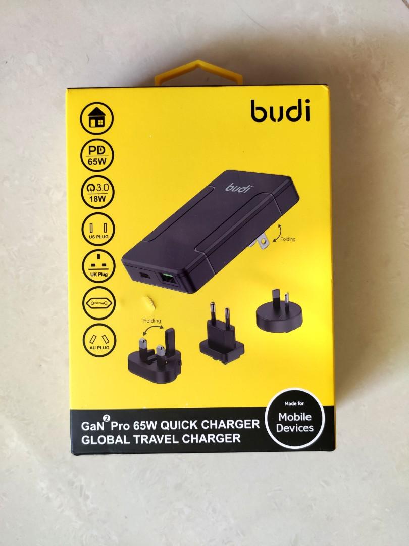 BUDI 65W GaN Charger USB C PD, Mobile Phones & Gadgets, Mobile & Gadget ...