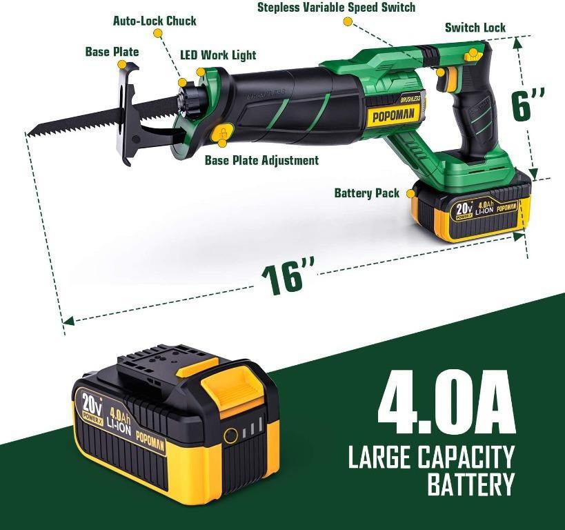 {C2} POPOMAN 18V 4.0Ah Battery, Furniture & Home Living, Home ...