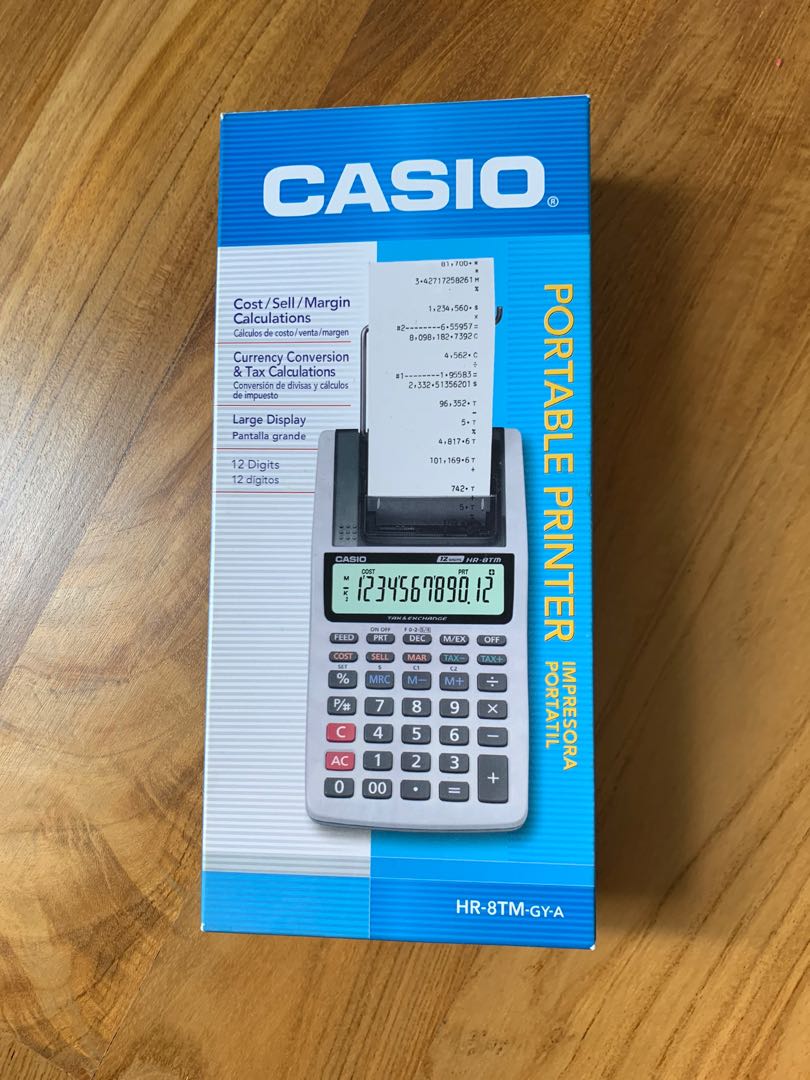 Casio Portable Printer Calculator HR-8TM-GY-A, Computers & Tech, Office ...