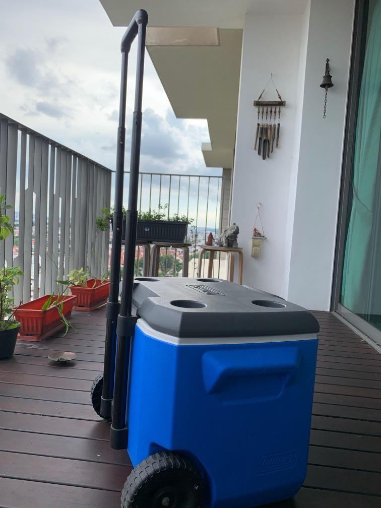 Coleman Cooler or Ice box with wheels, Everything Else on Carousell
