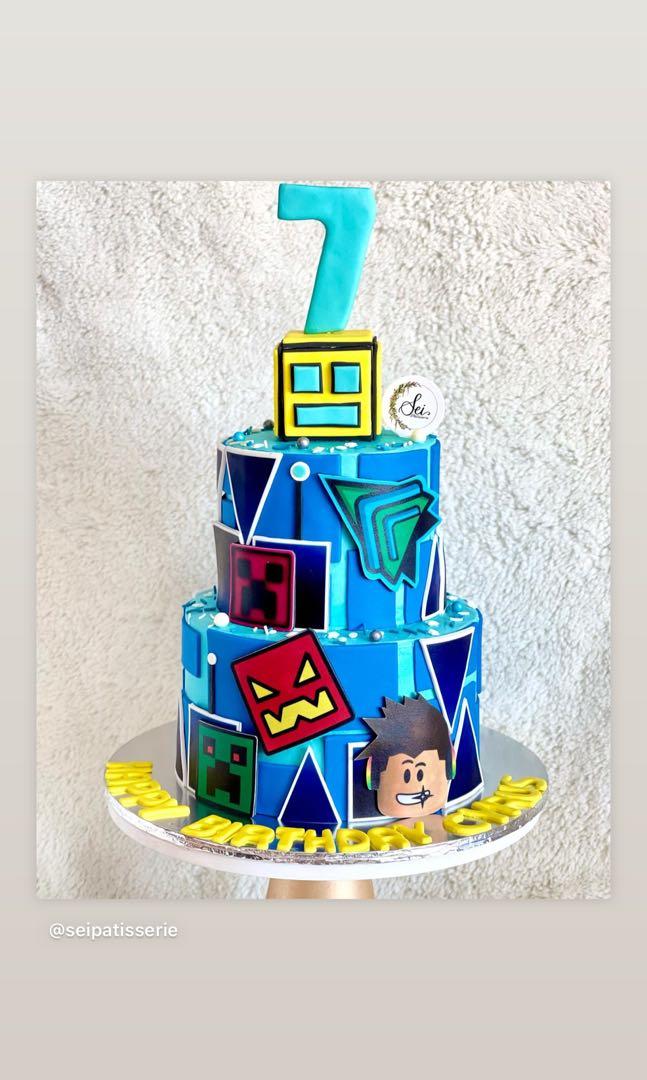 Geometry dash cake, Food & Drinks, Homemade Bakes on Carousell