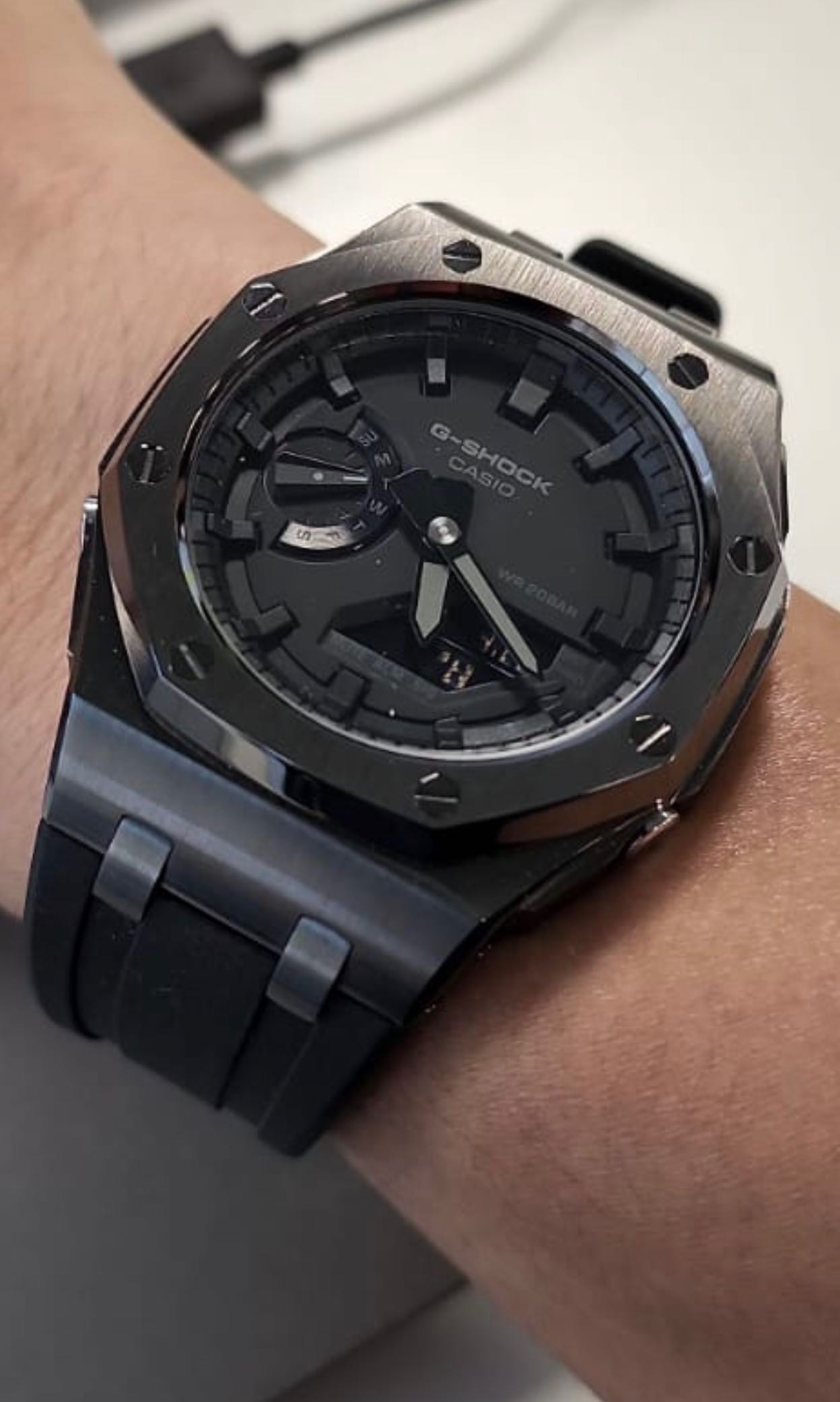 Gshock Casio ash grey black stealth mod GA2100 GA-2100 GA-2100, Men's ...