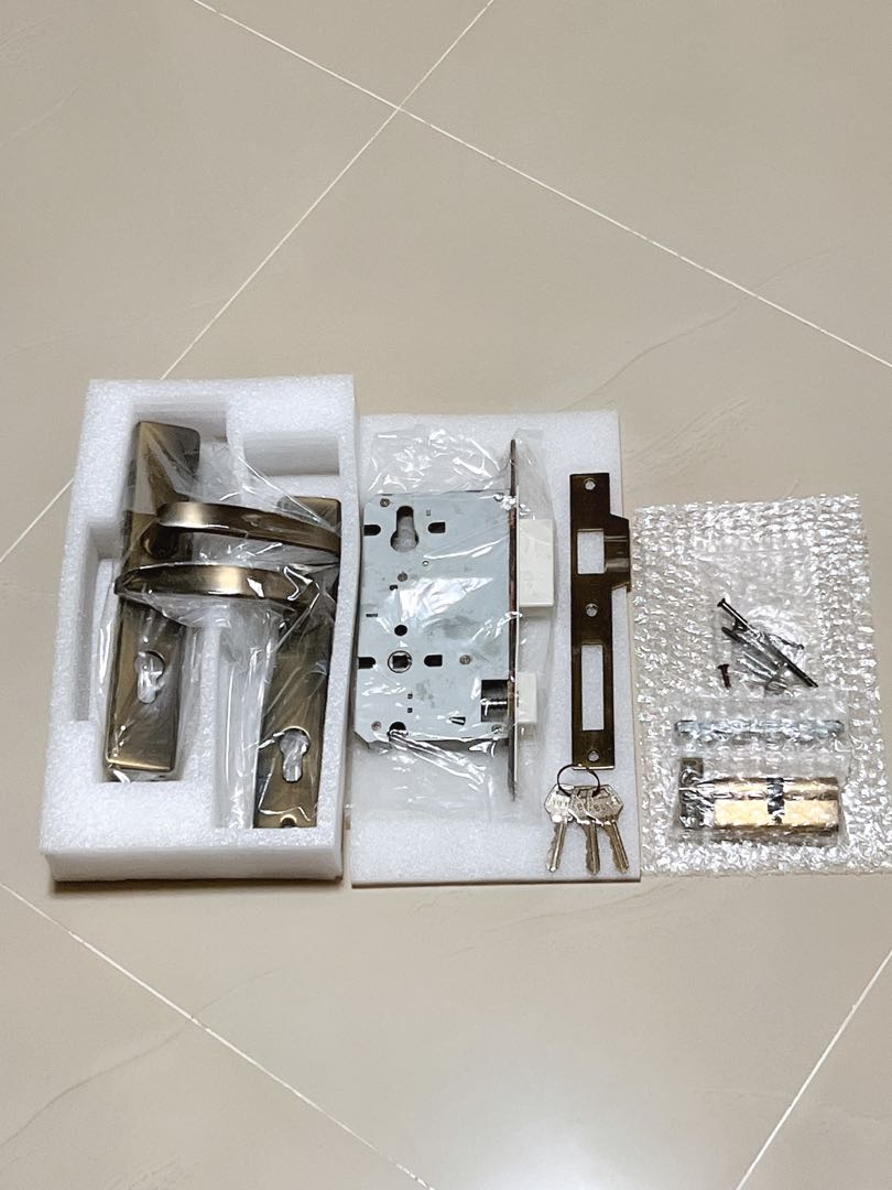 HDB door lock BLIY Authentic, Furniture & Home Living, Security & Locks ...