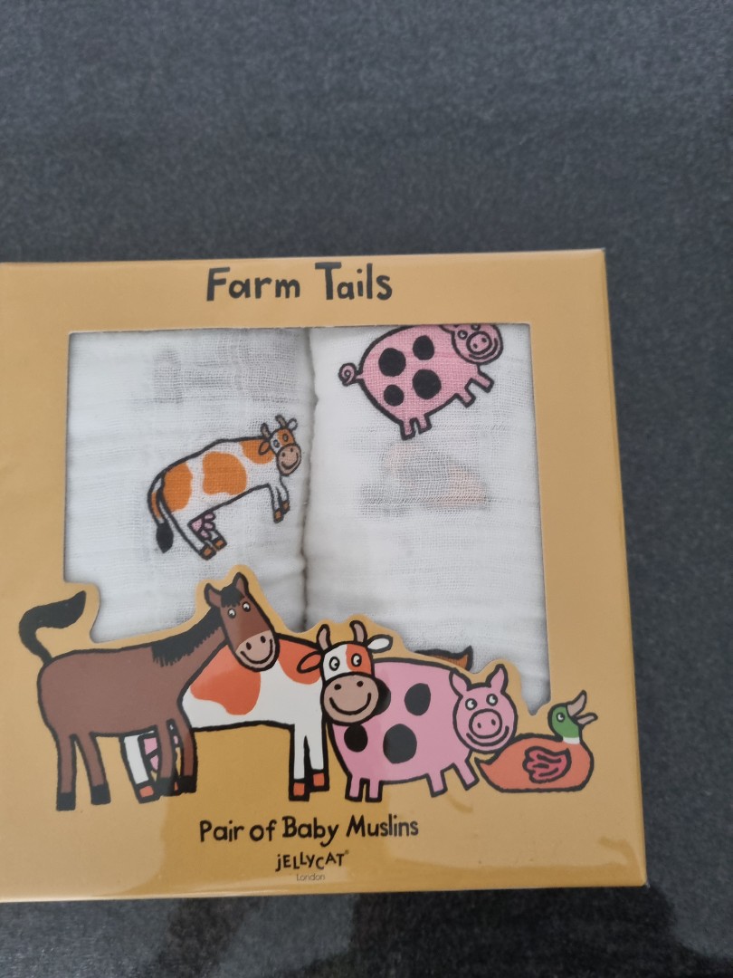 Jellycat Muslins Farm tails, Babies & Kids, Babies & Kids Fashion on ...