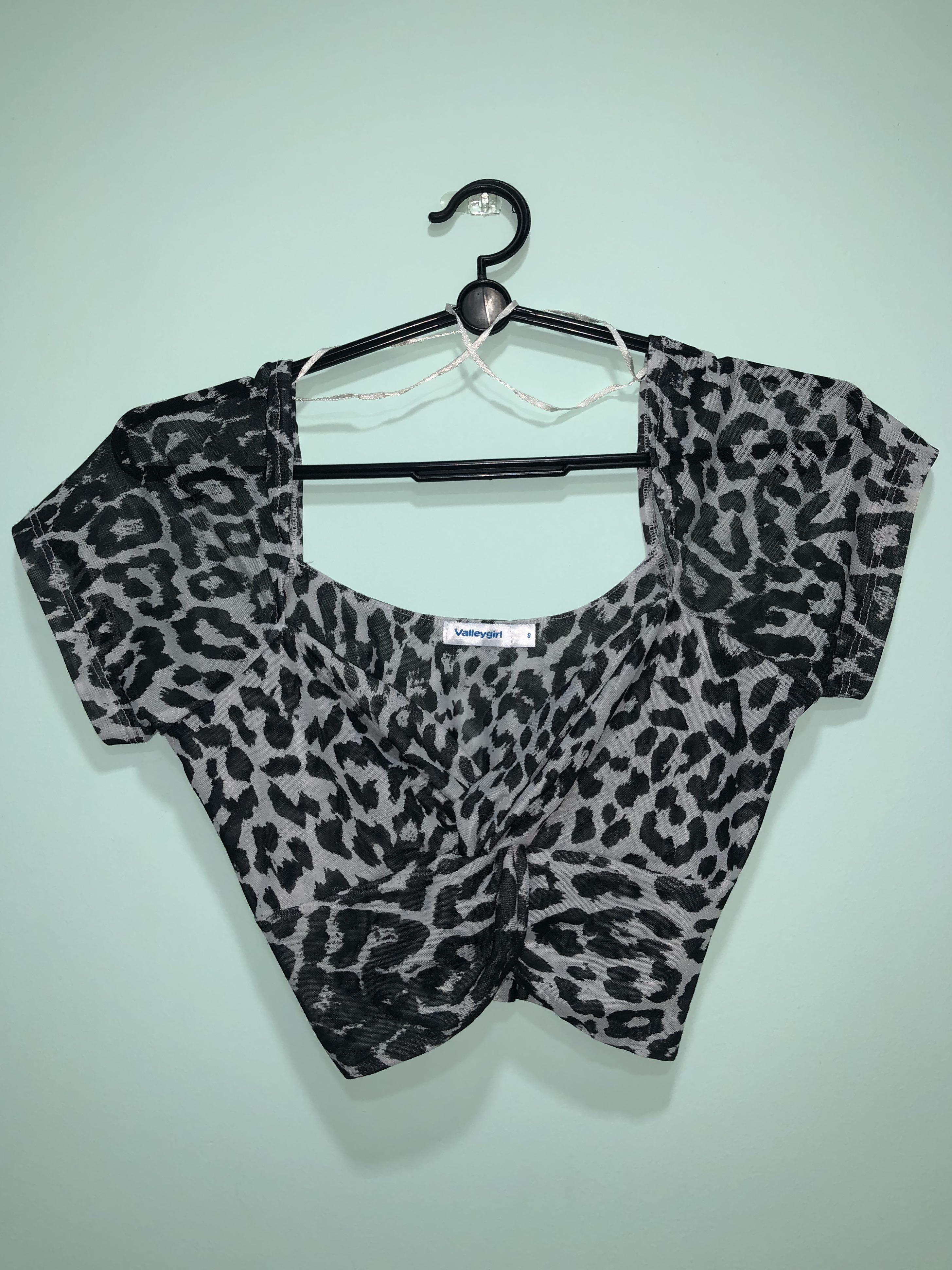 Leopard Print Mesh Top, Women's Fashion, Tops, Other Tops on Carousell