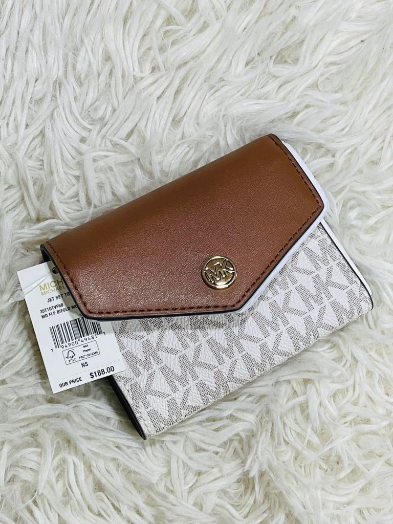 MK Medium Flap Bifold Wallet, Women's Fashion, Bags & Wallets, Purses ...
