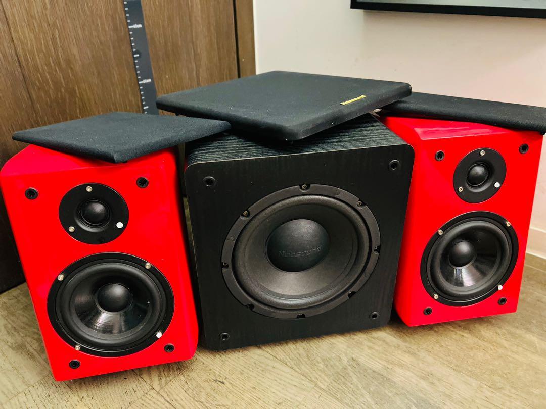 NobSound 8寸 SubWoofer 有源150w骰仔型慳位低音箱 + 一對50w書房喇叭, 音響器材, Soundbar、揚聲器、藍牙 ...