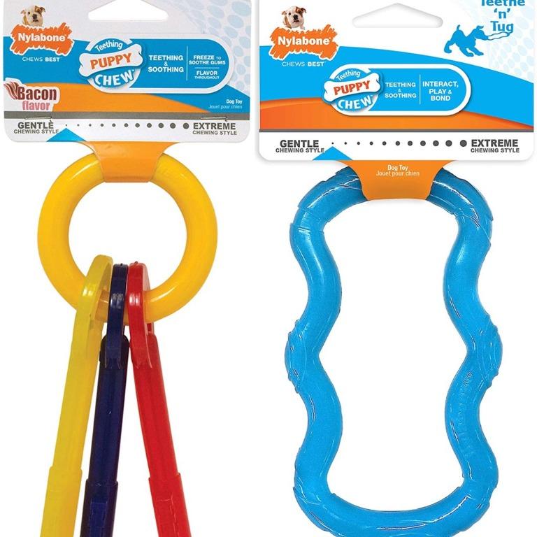 Nylabone Just for PUPPIES Key Ring Pacifier Dental X Bone Wishbone Bone ...