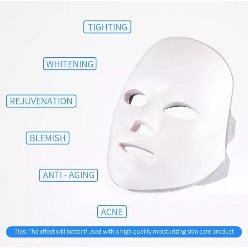 PDT Mask 7 Warna LED Light/Alat Facial, Jasa, Beauty Services di Carousell