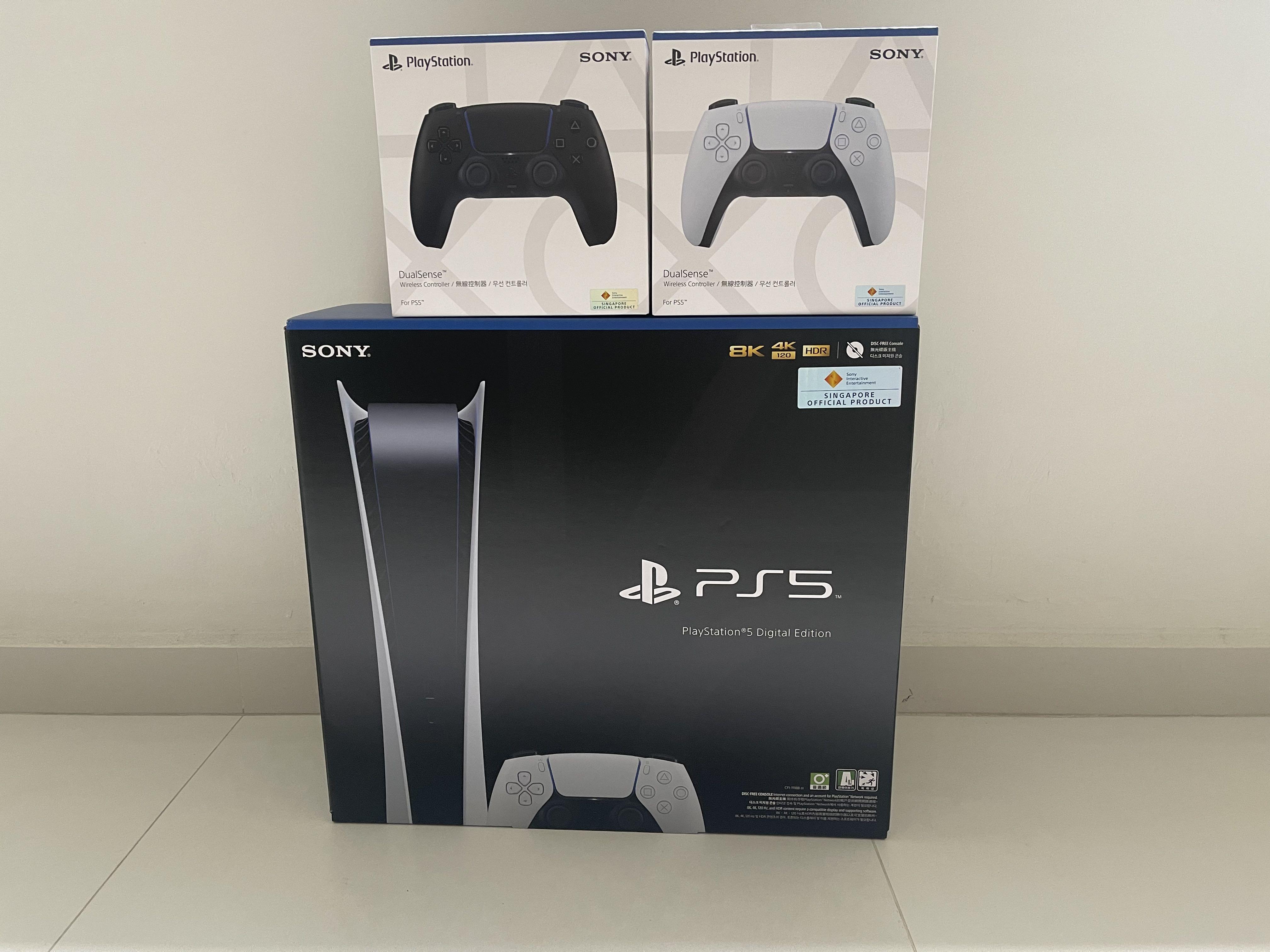 PS5 / PlayStation 5 Digital w/ 2 controllers, Video Gaming, Video Game ...