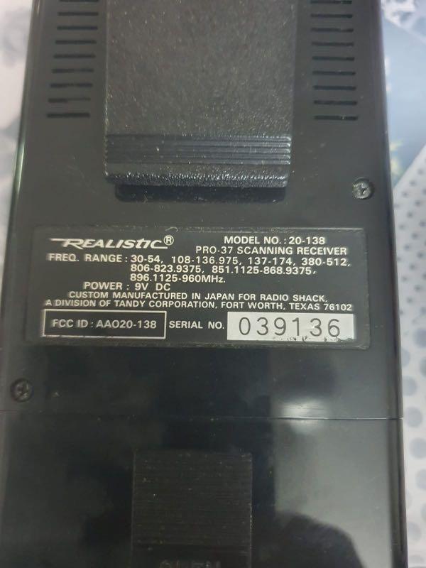RadioShack / Realistic Pro-37 frequency scanner, Mobile Phones ...