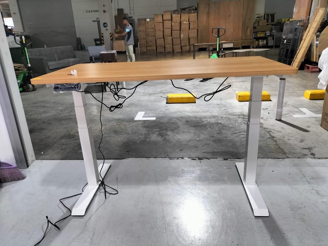 RAKEN PRO Programmable Electric Adjustable Table in NATURAL/ WHITE ...