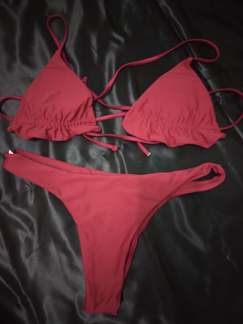 Red string bikini, Women's Fashion, Swimwear, Bikinis & Swimsuits on ...