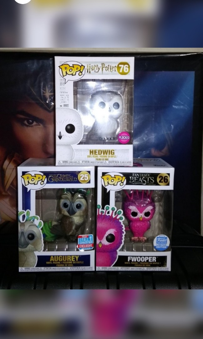 [SET OF 3] Fwooper, Augurey & Hedwig Harry Potter Fantastic Beasts ...