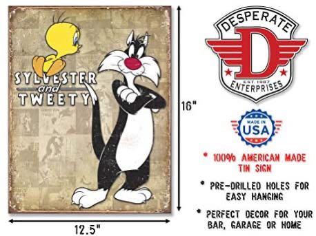 Sylvester and Tweety Retro Tin Sign Collectibles, Hobbies & Toys ...