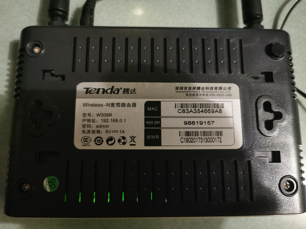 Tenda 騰達 W308R Wi-Fi Router 路由器 無線網路, 電腦＆科技, 電腦周邊及配件, Wifi及上網相關產品 ...