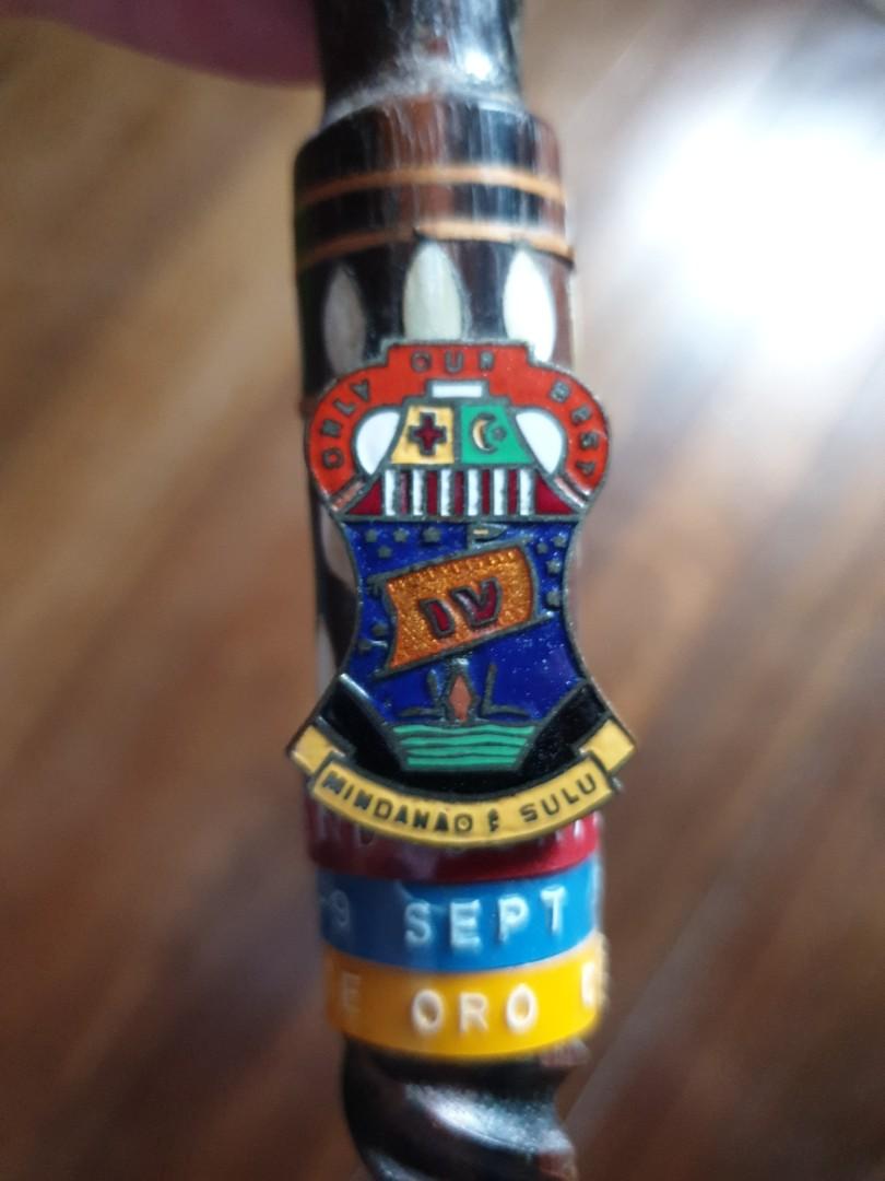 1965 kamagong wood swagger stick pointer with mother of pearl inlay ...