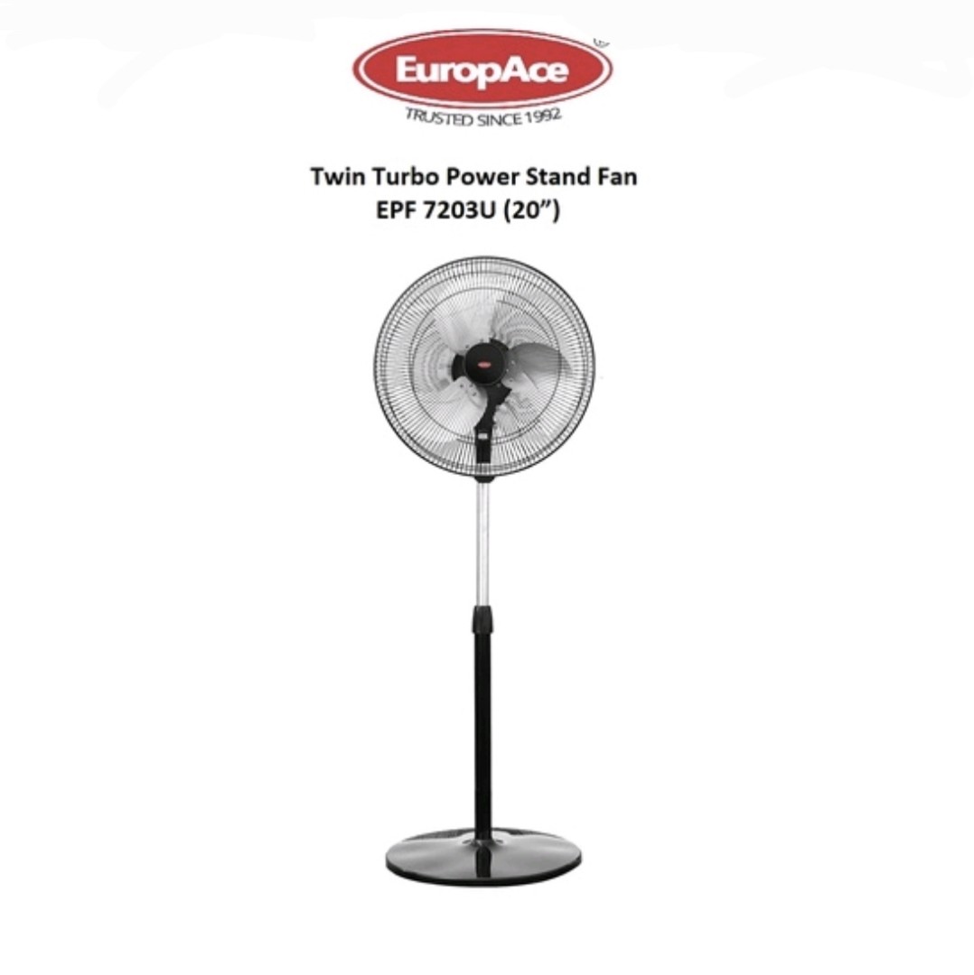 20" EuropAce Twin Turbo Power Stand Fan EPF 7203U EPF7203U, Furniture ...
