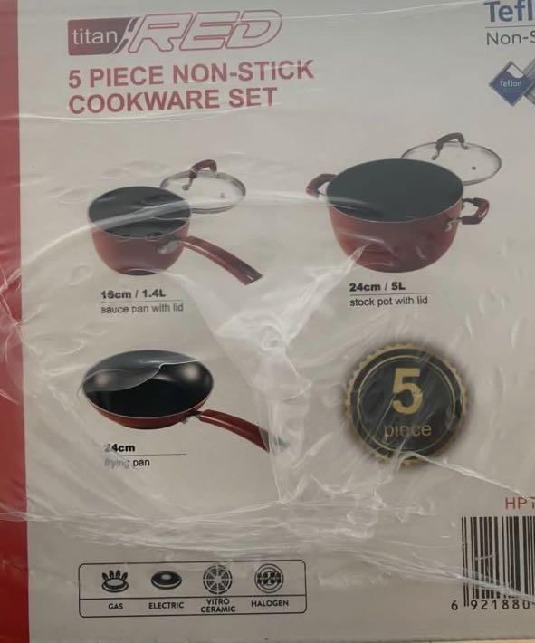 ASD The Cookware Professional (Titan Red) - 5 Piece Non-Stick Cookware ...