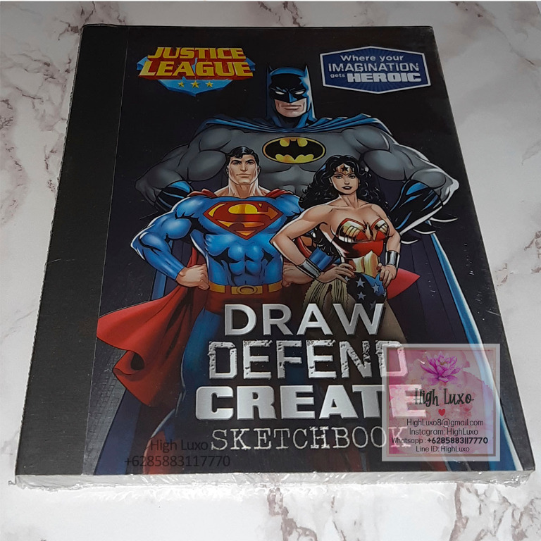 Buku Menggambar Justice League Draw Defend Create Sketch Book Where ...