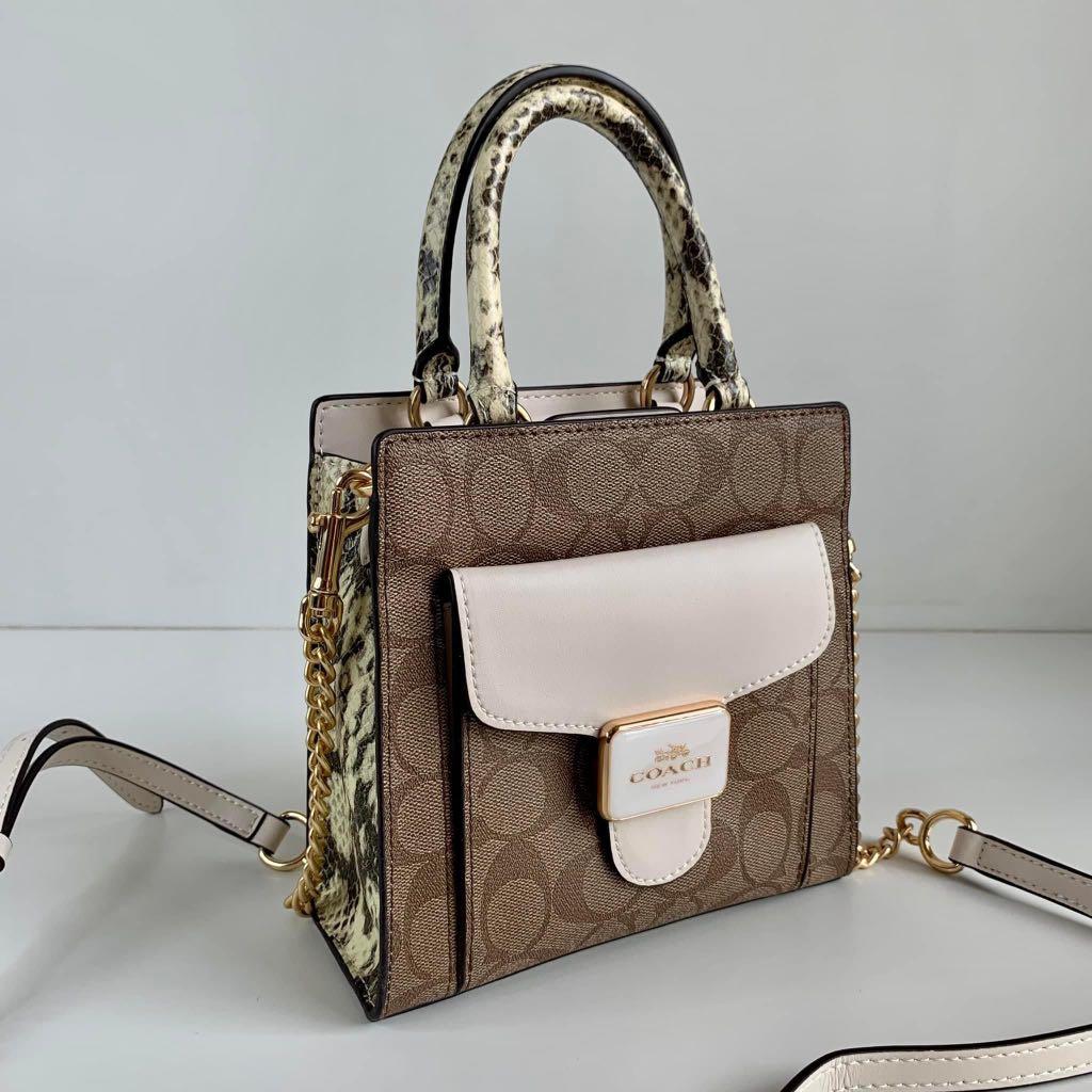 Coach Mini Pepper Crossbody in Signature with Snakeskin Detail, Women's ...
