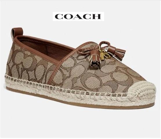 Coach Women's Carson Signature Jacquard Espadrille Loafers - Khaki ...