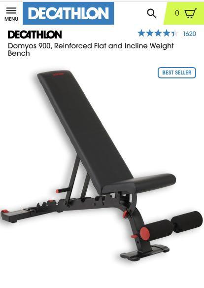 Decathlon Domyos 900 Bench, Sports Equipment, Exercise & Fitness ...