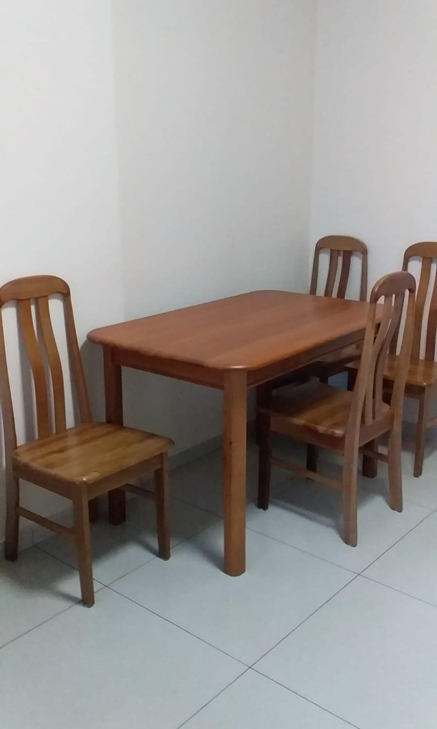 Dining table + 4 chairs (like new), Furniture & Home Living, Furniture, Tables & Sets on Carousell