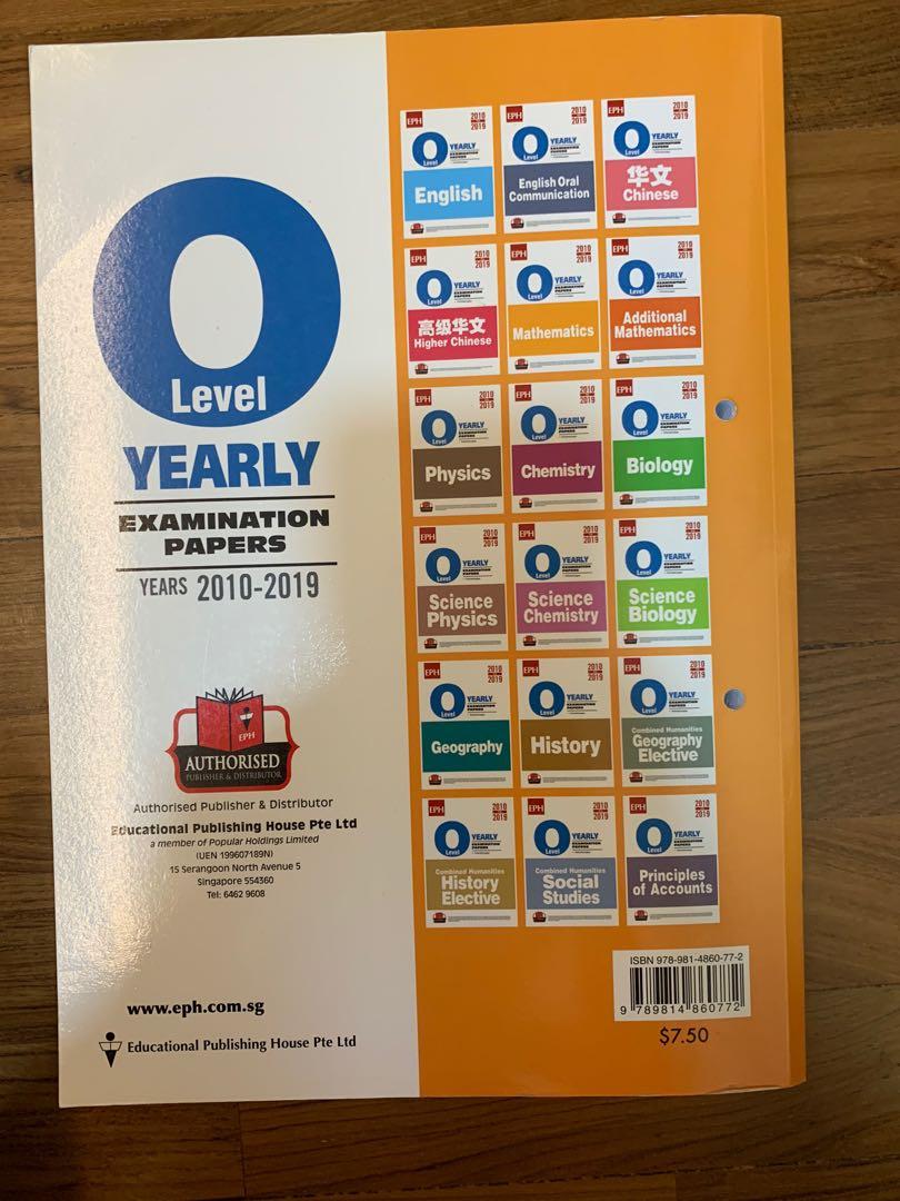 EPH Maths Olevels 2010-2019, Hobbies & Toys, Books & Magazines ...